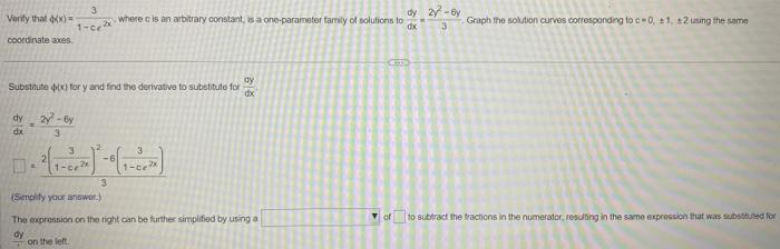Solved Verity that ϕ(x)=1−c2x3, where cis an arbitrary | Chegg.com