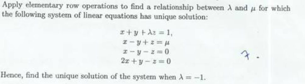 Solved Apply elementary row operations to find a | Chegg.com
