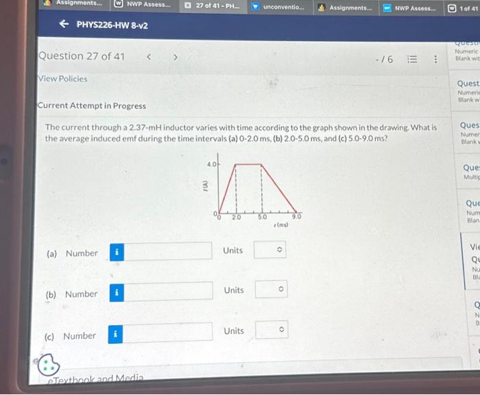 Solved (a) Number (b) Number (c) Number Current Attempt in | Chegg.com