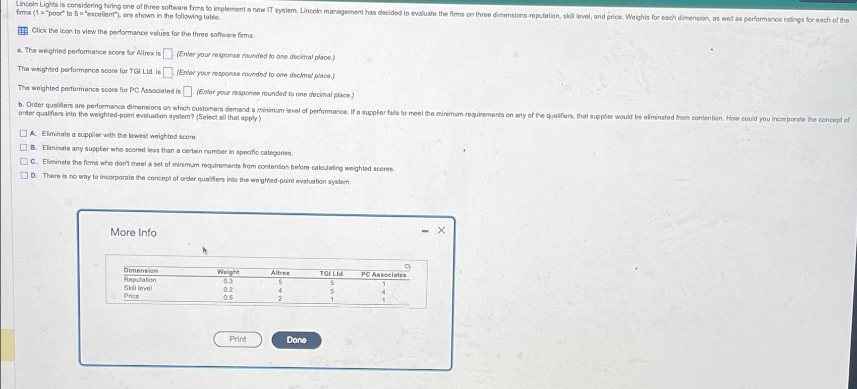 Solved firms "poor" to 5= ﻿"excellent"), ﻿are shown in the | Chegg.com