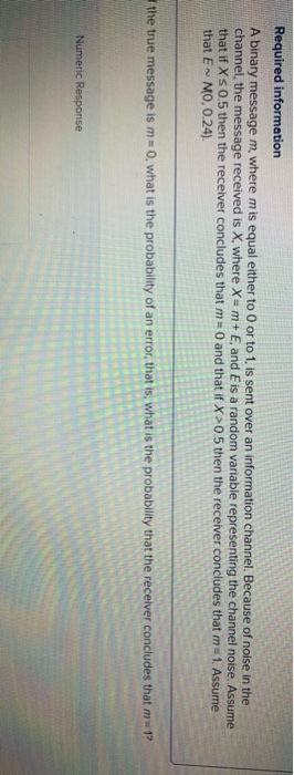 Solved Required information A binary message m, where mis | Chegg.com