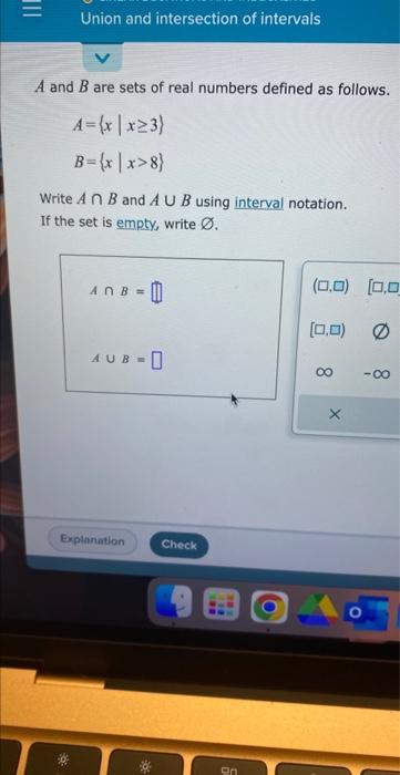 Solved A and B are sets of real numbers defined as follows. | Chegg.com