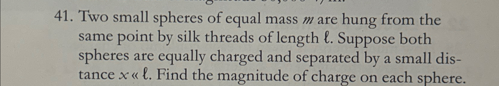 Solved Two small spheres of equal mass m ﻿are hung from the | Chegg.com