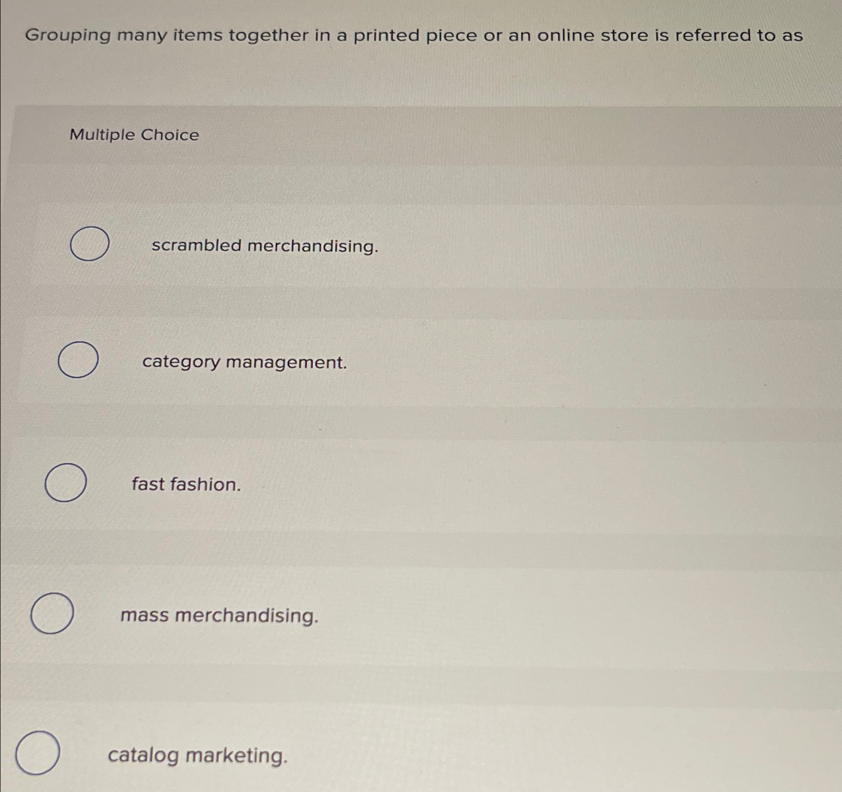 Solved Grouping many items together in a printed piece or an | Chegg.com
