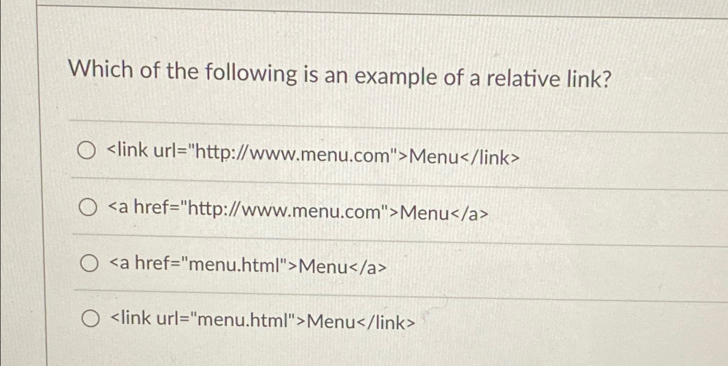 Which of the following is an example of a relative | Chegg.com