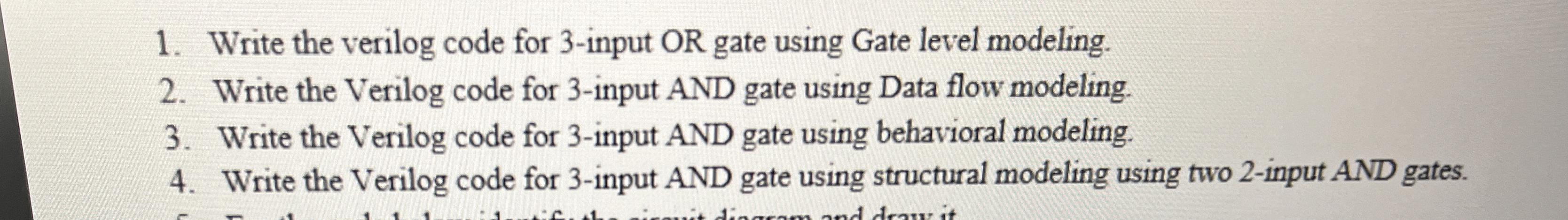 Solved Write The Verilog Code For 3 Input And Gate Using 9221