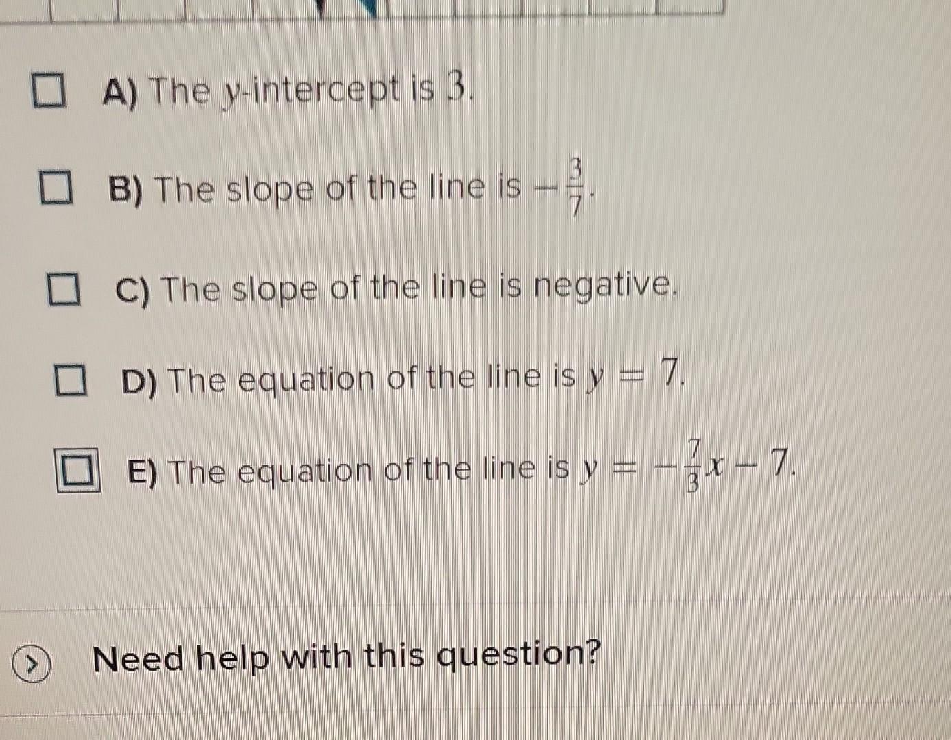 Solved Which statements are true about the graph? Select all | Chegg.com