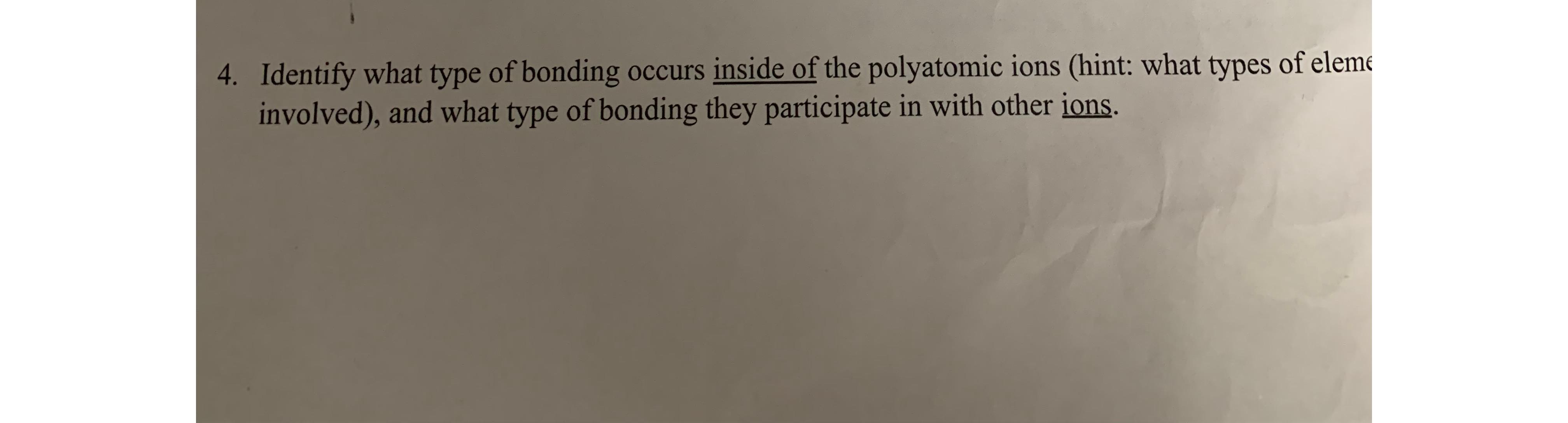 Solved Identify what type of bonding occurs inside of the | Chegg.com