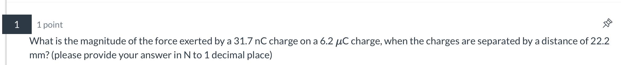 Solved 1 1 ﻿pointWhat is the magnitude of the force exerted | Chegg.com