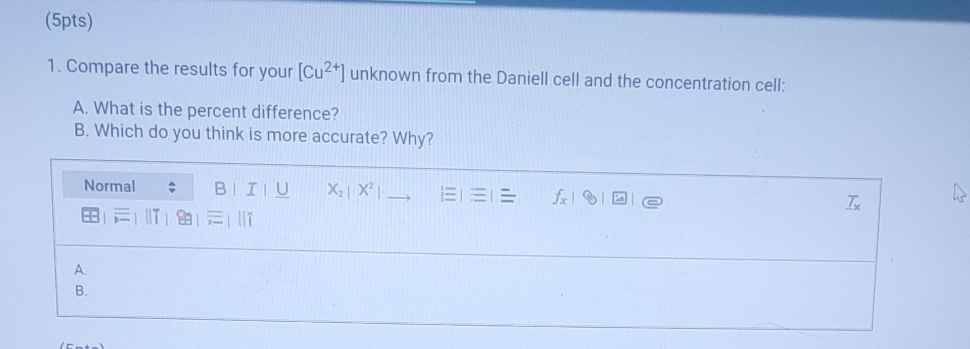 1. Compare the results for your [Cu2+] unknown from | Chegg.com