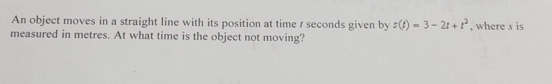Solved 14. An object moves in a straight line with its | Chegg.com