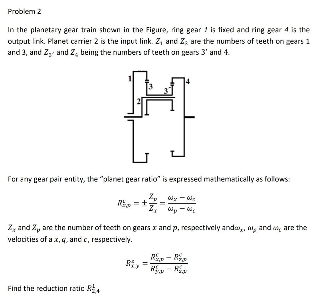 Solved In the planetary gear train shown in the Figure, ring | Chegg.com