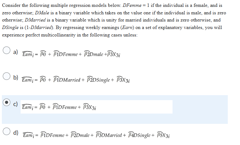 Solved Consider the following multiple regression models | Chegg.com