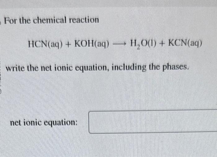 Solved Write the molecular equation and net ionic equation | Chegg.com