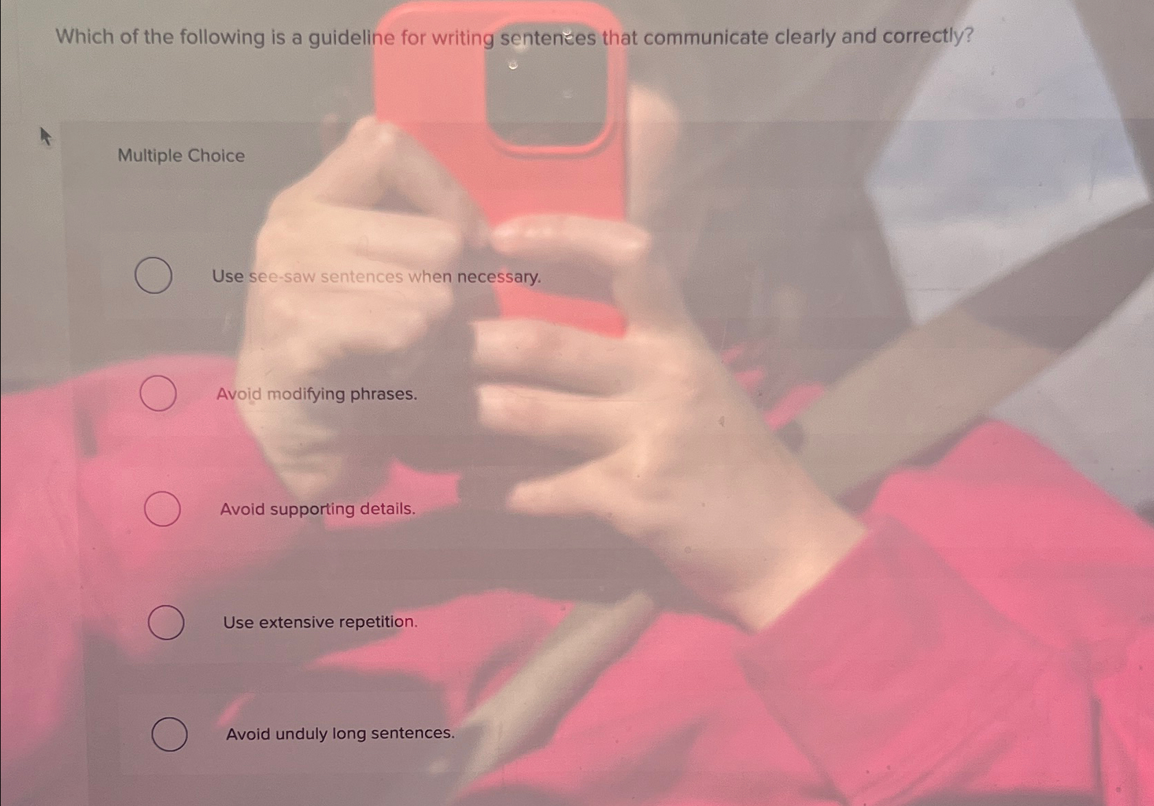 Solved Which Of The Following Is A Guideline For Writing Chegg