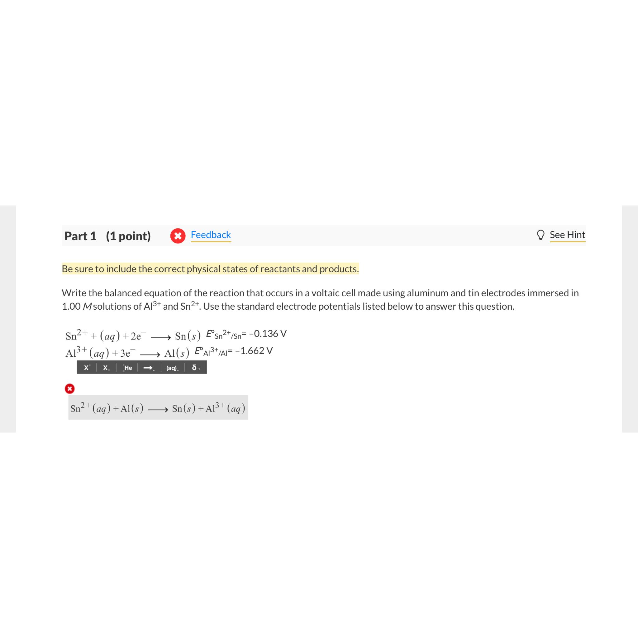 Solved Part 1 (1 ﻿point)FeedbackSee HintBe sure to include | Chegg.com