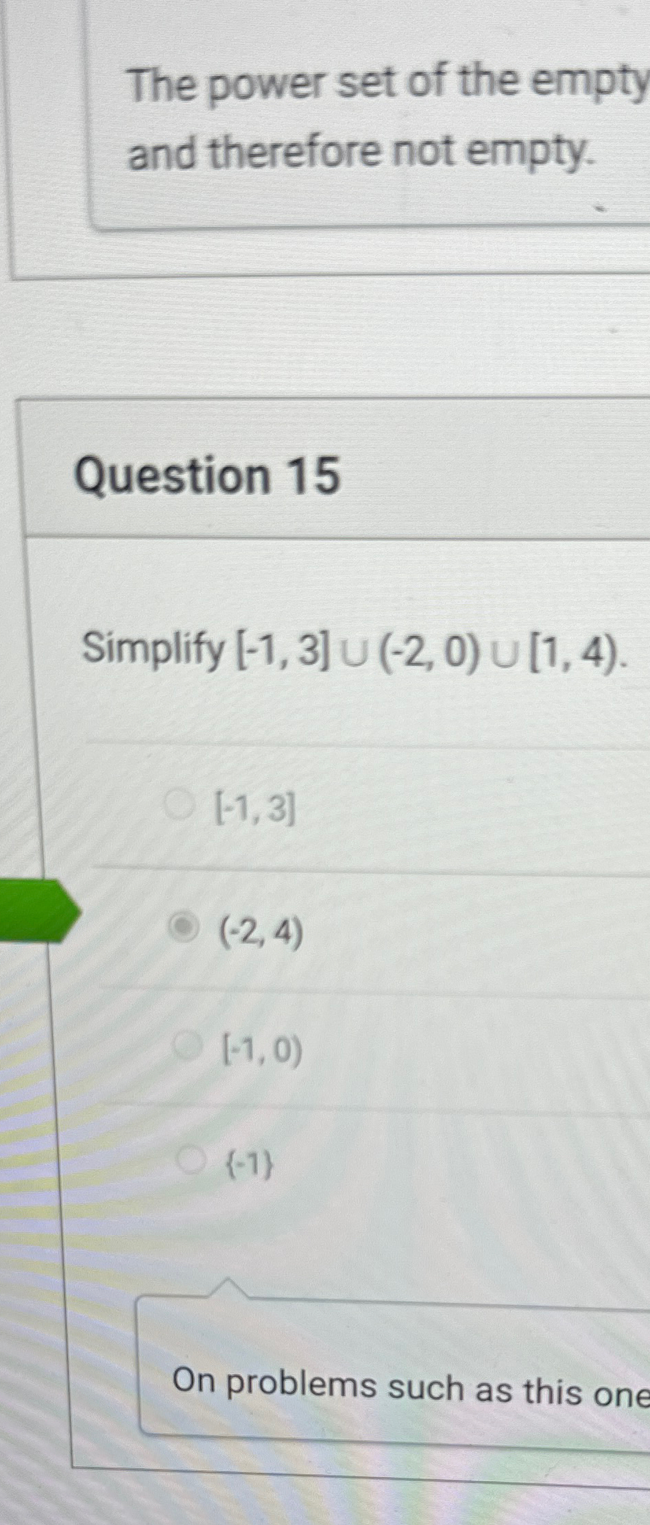 Solved The power set of the empty and therefore not | Chegg.com