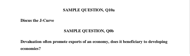 Solved SAMPLE QUESTION, Q10a Discus the J-Curve SAMPLE | Chegg.com