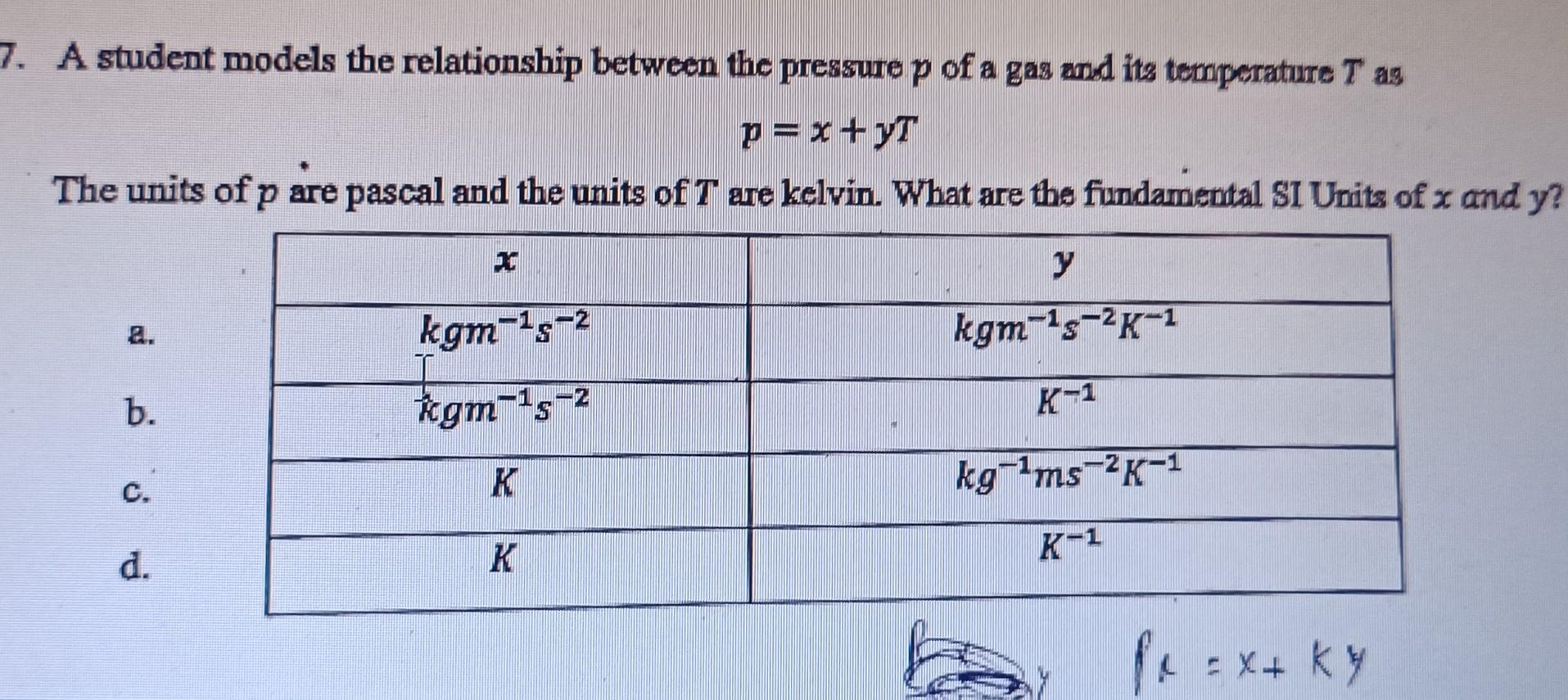 Solved A student models the relationship between the | Chegg.com