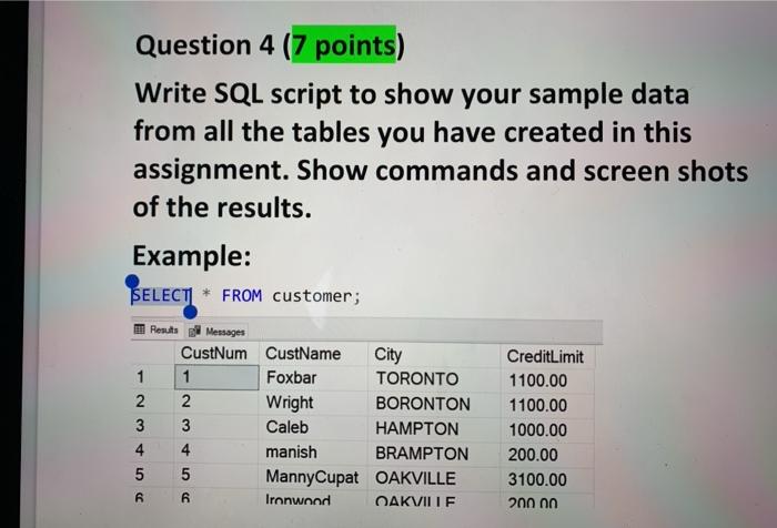 Solved COSC 2307 Assignment 2 SQL Guideline: 1. You must | Chegg.com