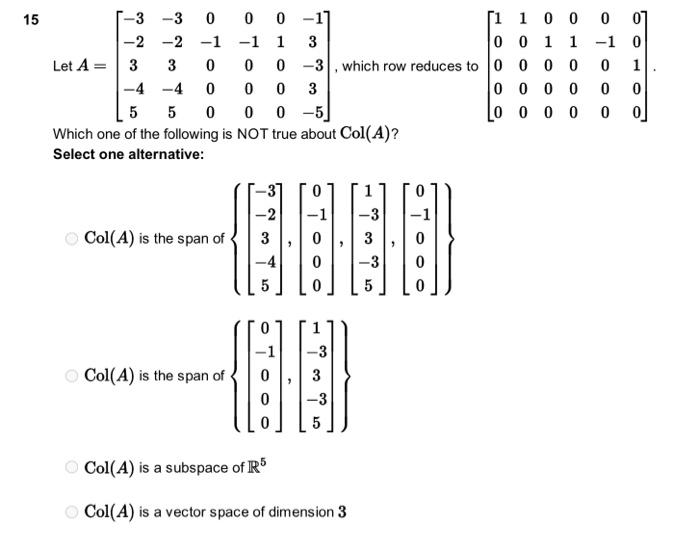 Solved 15 -3 -3 0 00 −1] -2 -2 -1 -1 1 3 3 3 0 0 0 -3 -4 -4 | Chegg.com