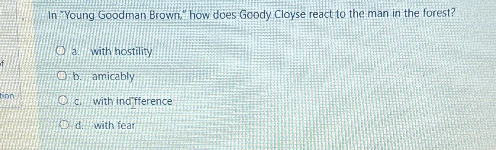 Solved In "Young Goodman Brown" how does Goody Cloyse react | Chegg.com
