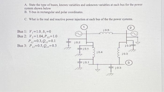Solved A. State the type of buses, known variables and | Chegg.com