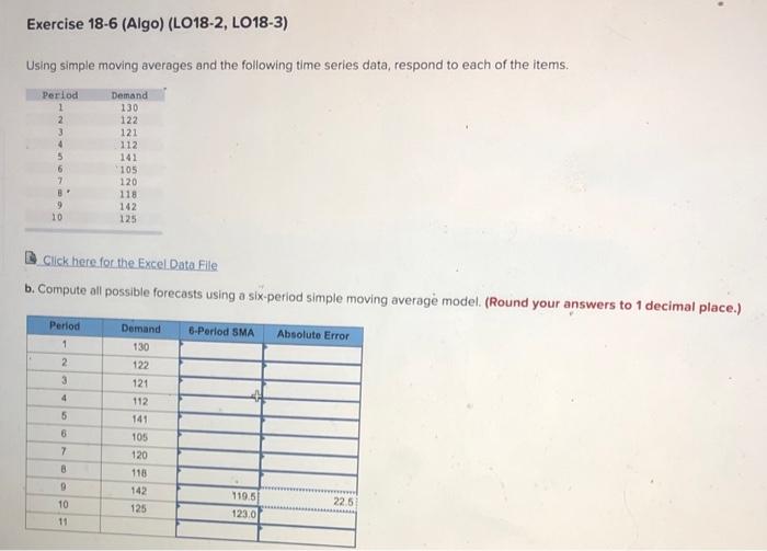 Solved Using simple moving averages and the following time | Chegg.com