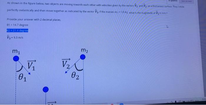 Solved 5 points As shown in the figure below, two objects | Chegg.com