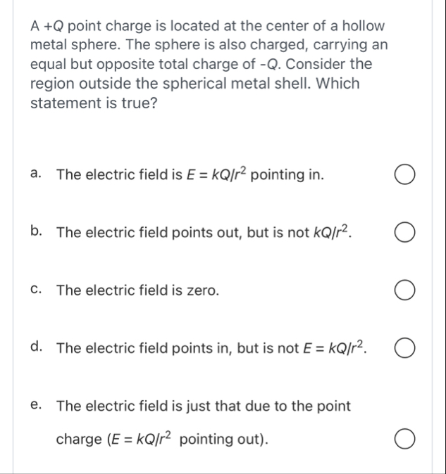 A Q ﻿point charge is located at the center of a | Chegg.com