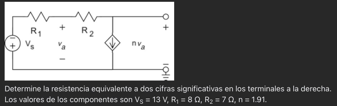 Solved Determine la resistencia equivalente a dos cifras | Chegg.com