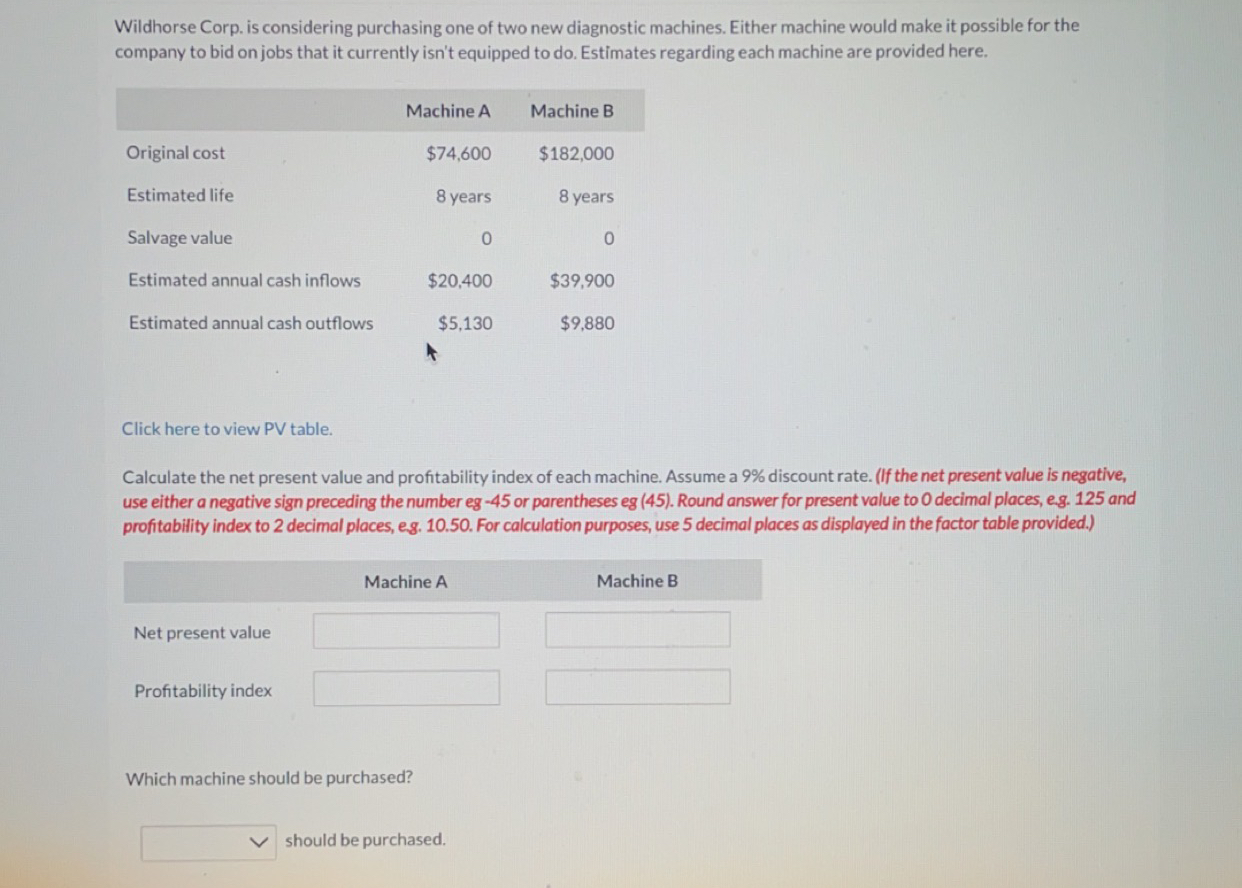 Solved Wildhorse Corp. is considering purchasing one of two | Chegg.com