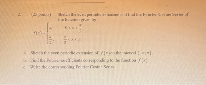 Solved (25 points) Sketch the even periodic extension and | Chegg.com