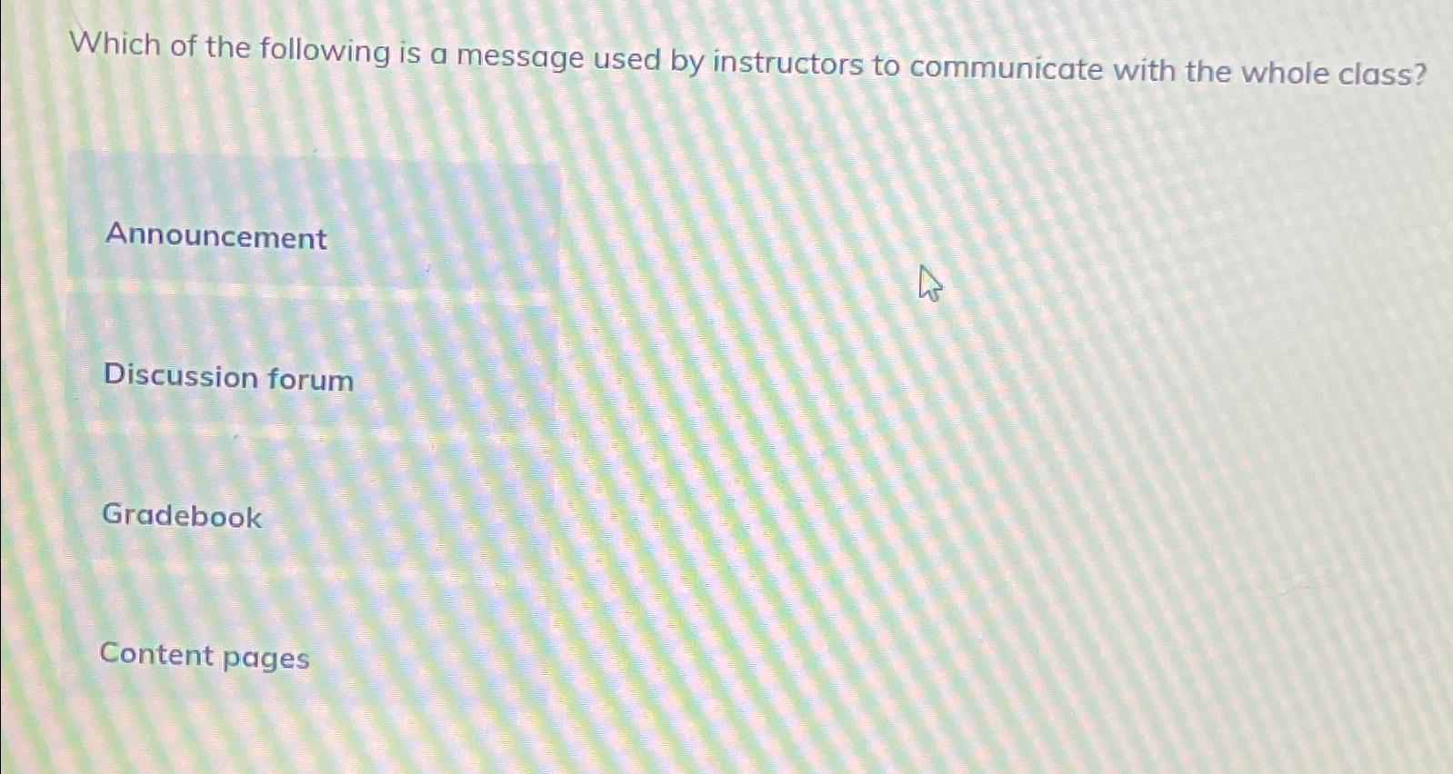 Solved Which of the following is a message used by | Chegg.com