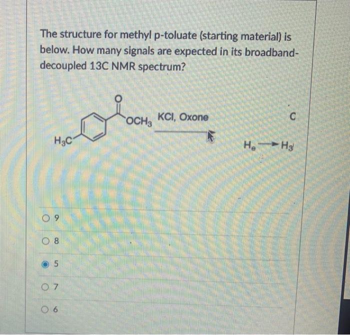 Solved The structure for methyl p-toluate (starting | Chegg.com