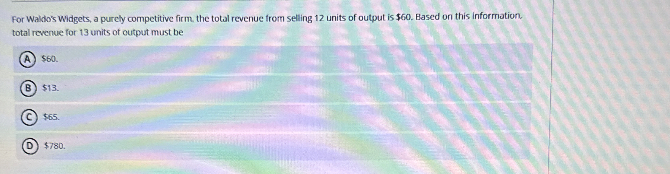 Solved For Waldo's Widgets, a purely competitive firm, the | Chegg.com