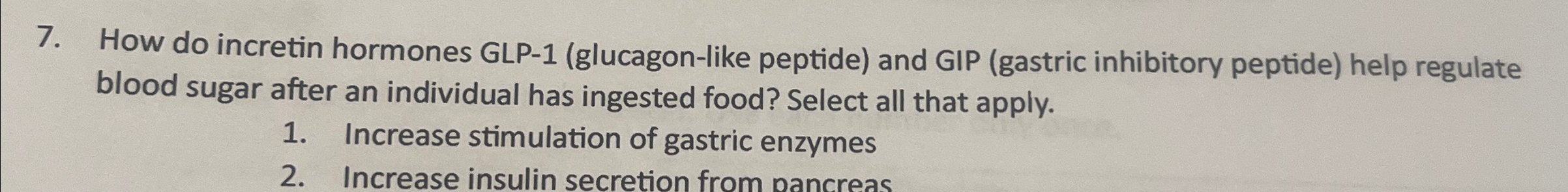 Solved How do incretin hormones GLP-1 (glucagon-like | Chegg.com
