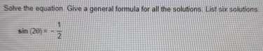 Solved Solve the equation. Give a general formula for all | Chegg.com