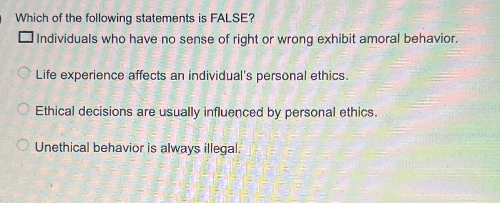 Solved Which of the following statements is | Chegg.com