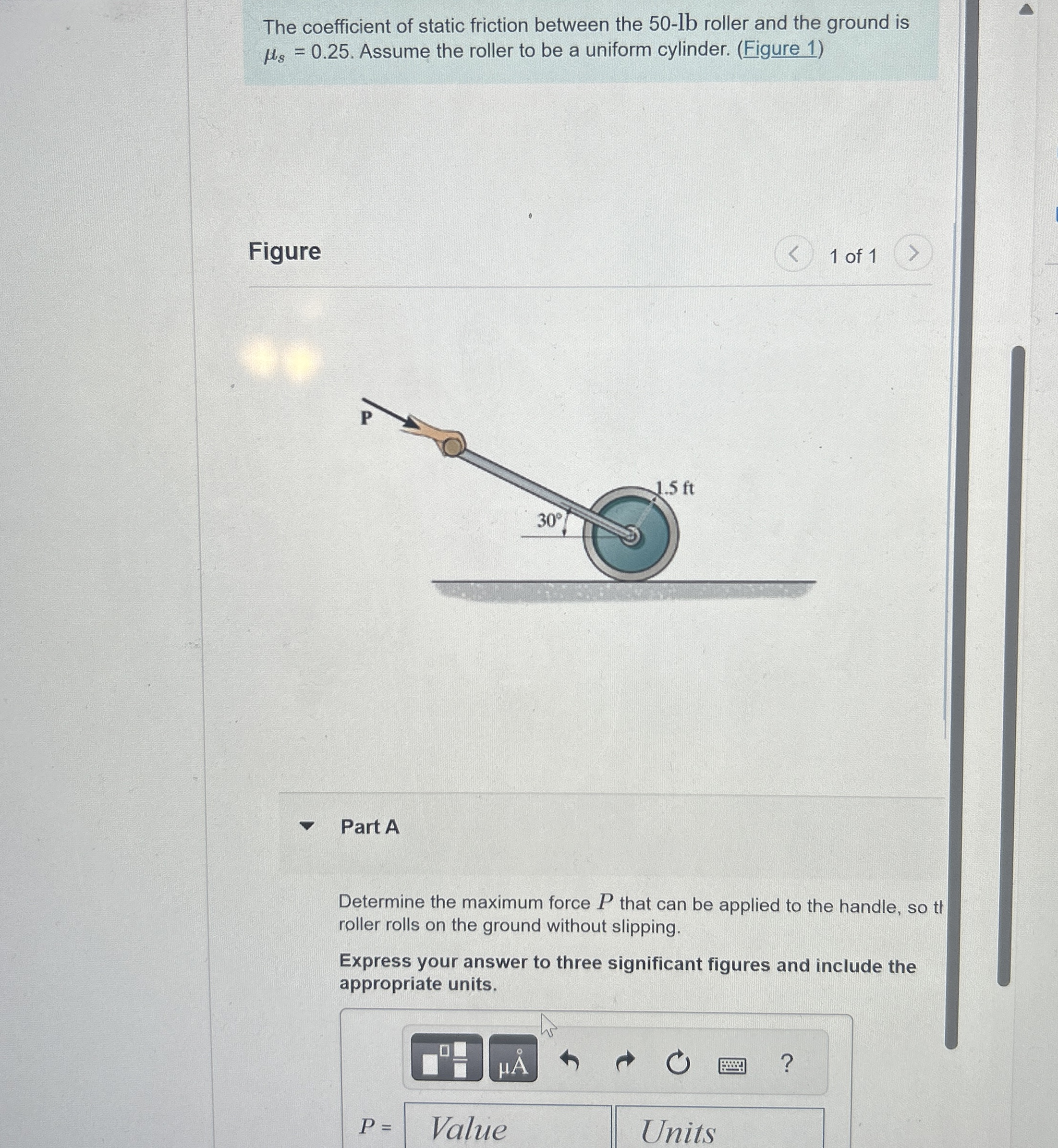 Solved The coefficient of static friction between the 50-lb | Chegg.com