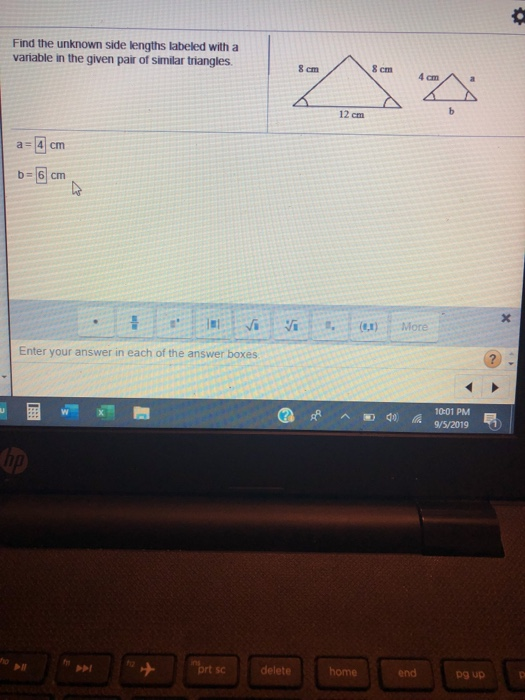 Solved Find the unknown side lengths labeled with a variable | Chegg.com