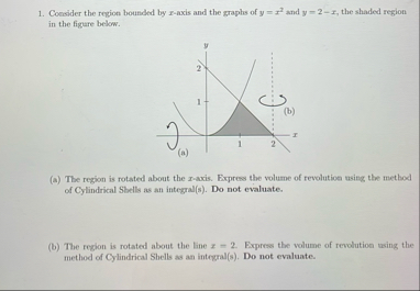 Solved Consider the region bounded by x-axis and the graphs | Chegg.com