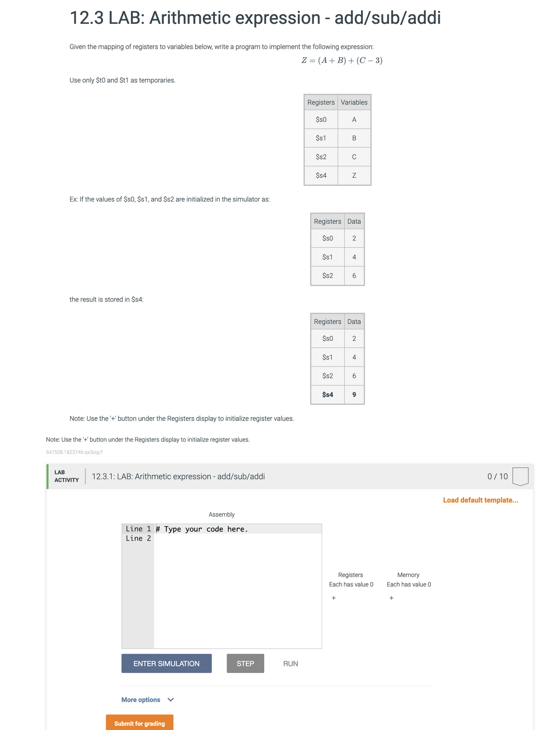 Solved 12.3 LAB: Arithmetic expression - add/sub/addiGiven | Chegg.com Solved 12.3 LAB: Arithmetic expression - add/sub/addiGiven | Chegg.com