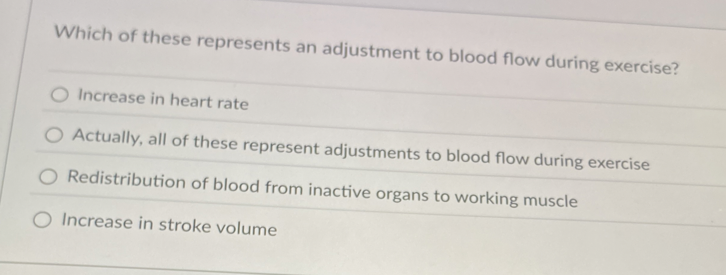 Solved Which of these represents an adjustment to blood flow | Chegg.com