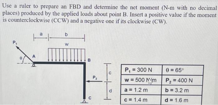 Solved Use a ruler to prepare an FBD and determine the net | Chegg.com