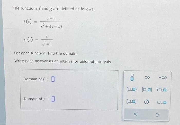 Solved The functions f and g are defined as follows. | Chegg.com