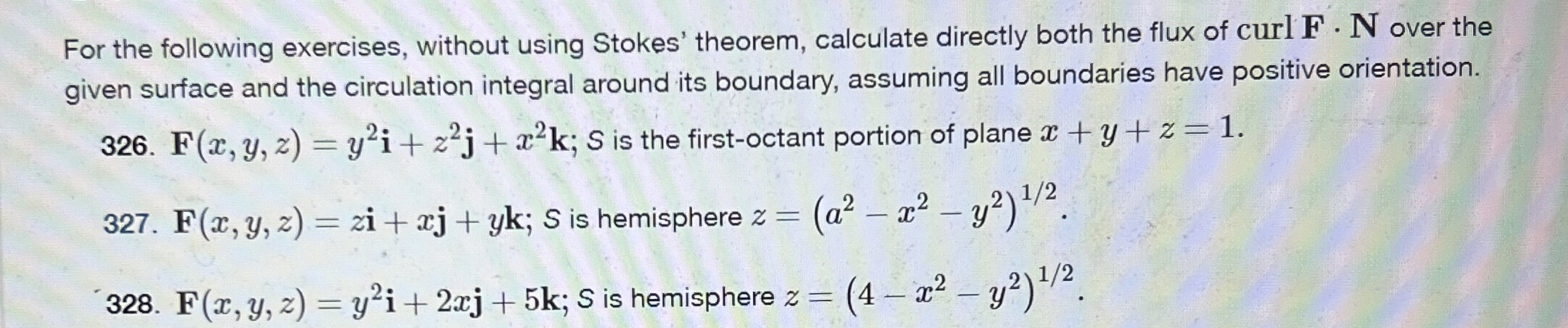 Solved For the following exercises, without using Stokes' | Chegg.com