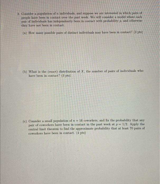 Solved (a) How many possible pairs of distinct individuals | Chegg.com