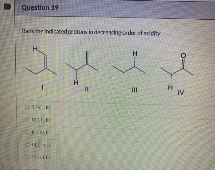 Solved Rank the following compounds in decreasing order of | Chegg.com