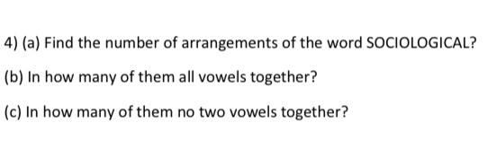 Solved (a) ﻿Find the number of arrangements of the word | Chegg.com